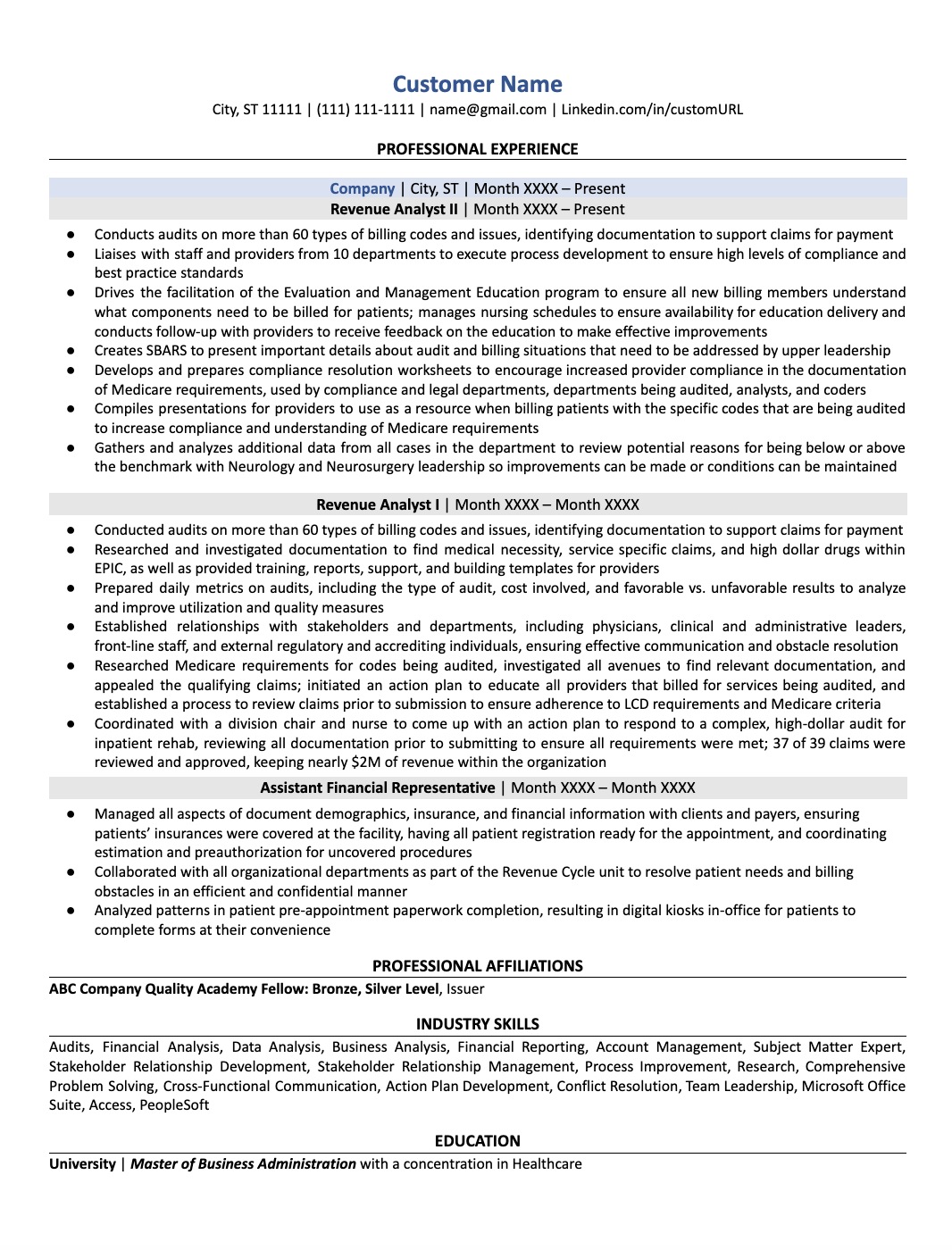 Samples - Highered Resume Pros