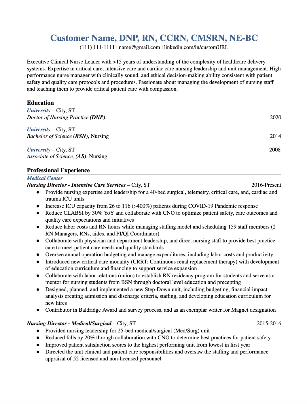 Samples - Highered Resume Pros