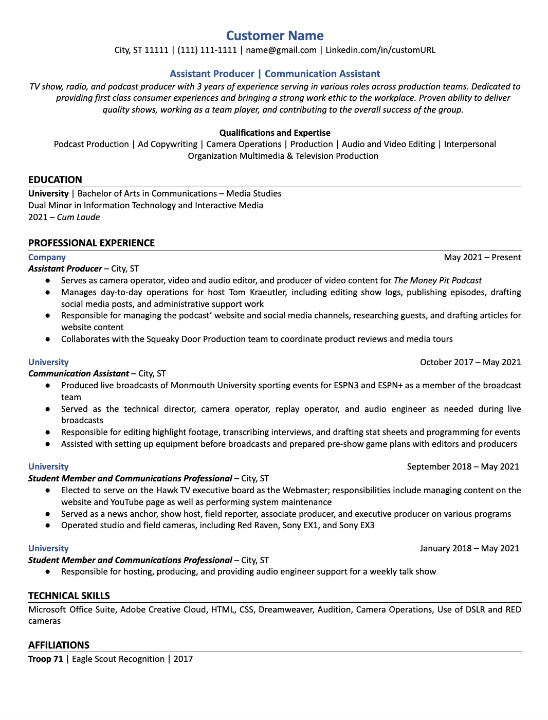 Samples - Highered Resume Pros